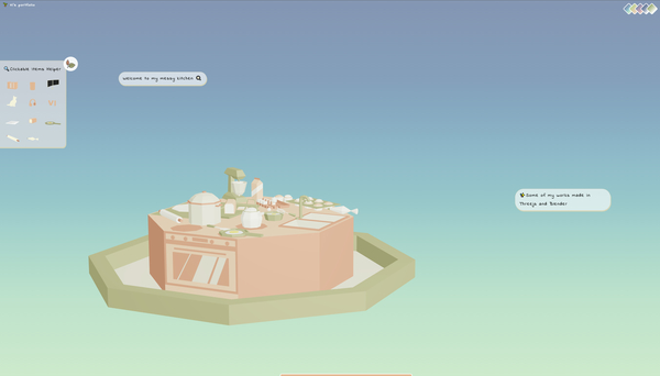 インタラクティブ要素にもこだわった React Three Fiber で構築された Vi さんのポートフォリオサイト - WebGL 総本山