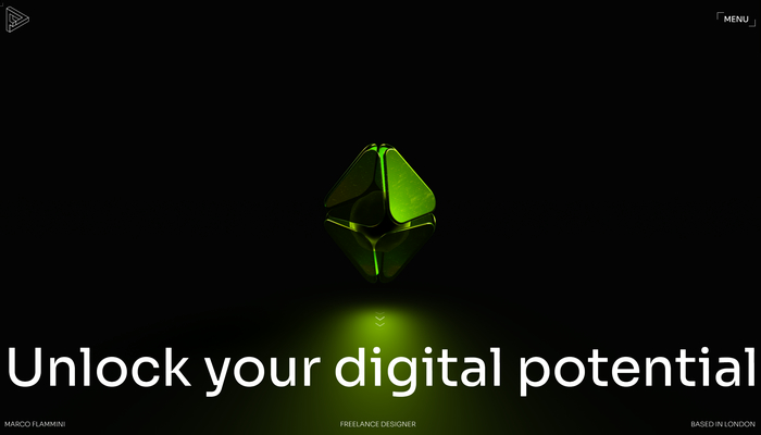 近未来的な雰囲気のデザインとスイスイ心地よいインタラクション！ Flammini Design のウェブサイト - WebGL 総本山