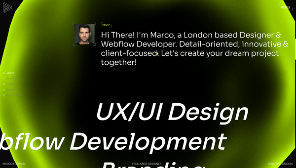 近未来的な雰囲気のデザインとスイスイ心地よいインタラクション！ Flammini Design のウェブサイト - WebGL 総本山