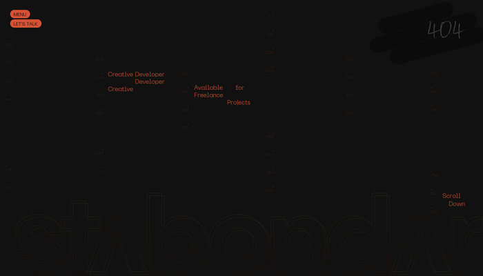 個性的で変わった演出がてんこ盛り！ クリエイティブデベロッパー Stas Bondar さんのポートフォリオ - WebGL 総本山